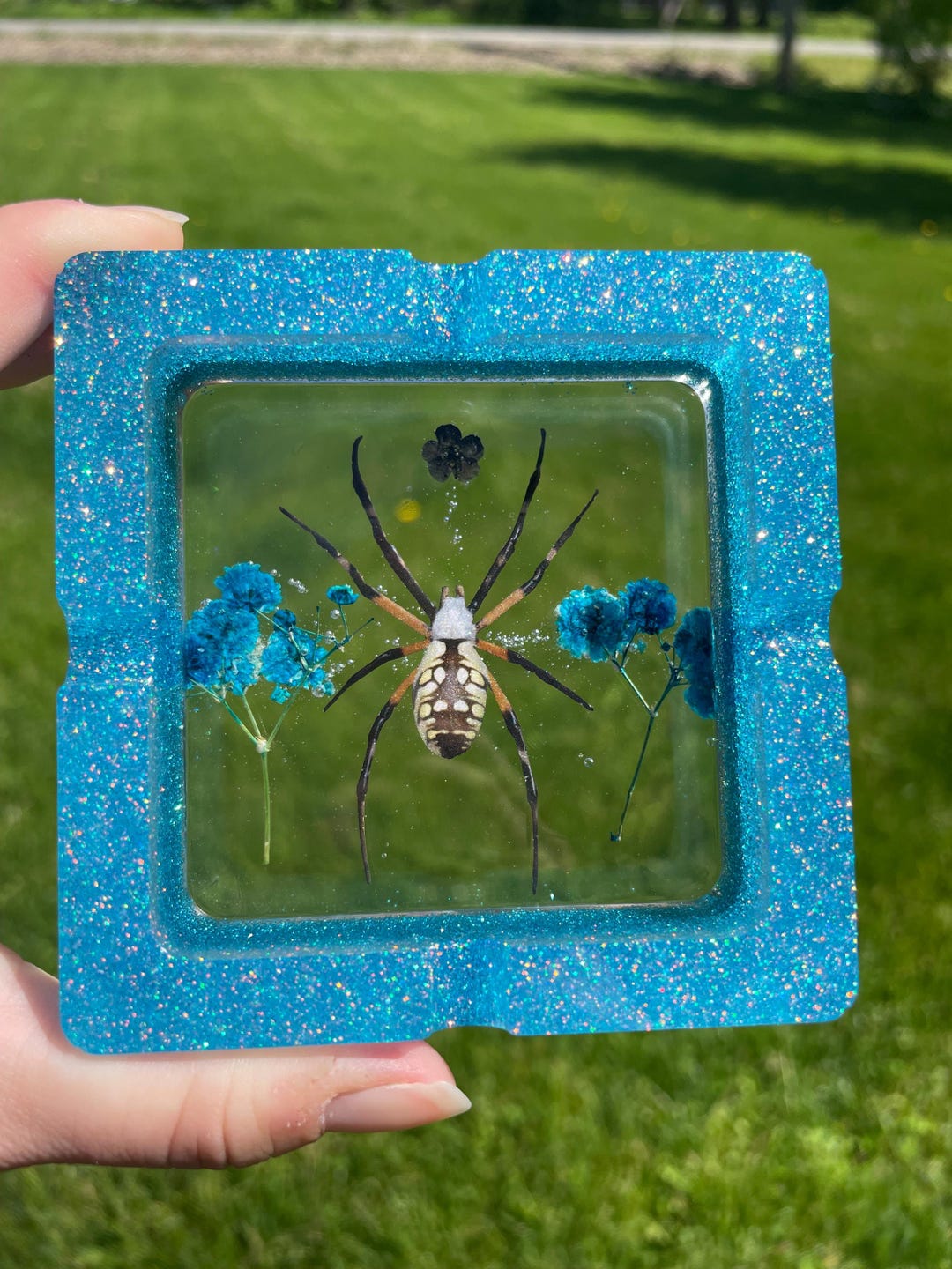 Blue Garden Spider Ashtray - Whimsical Home Decor, Vintage-feel, Bug ...