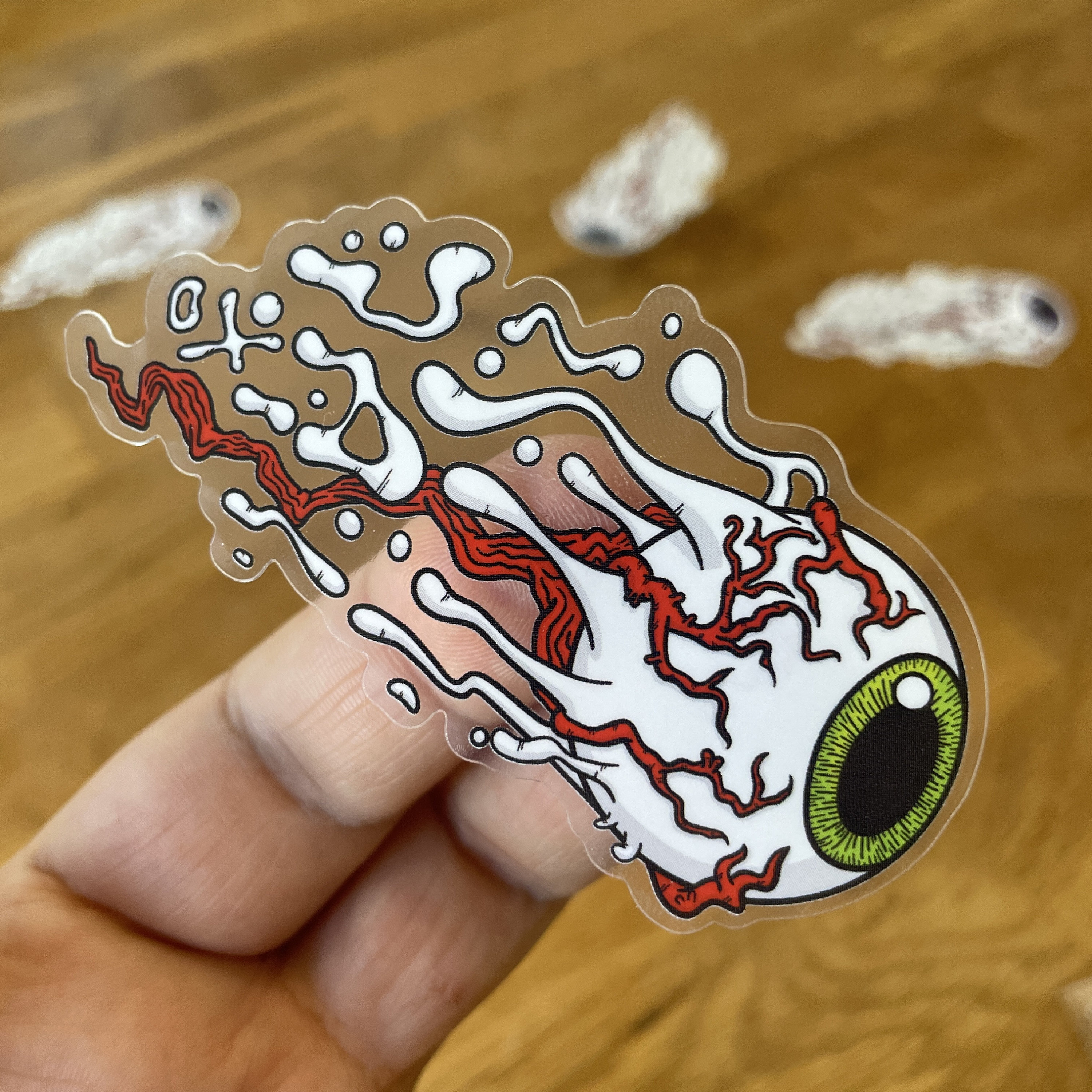Melting Eyeball Sticker (green Iris) - Transparent and Weatherproof - Etsy