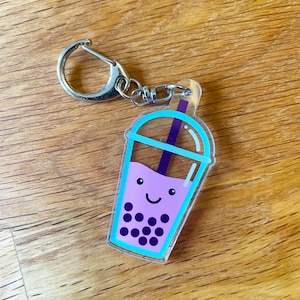 Cute Keyring Gift, Cute Keychain Gift, Bubble Tea, Boba Tea, Kawaii ...