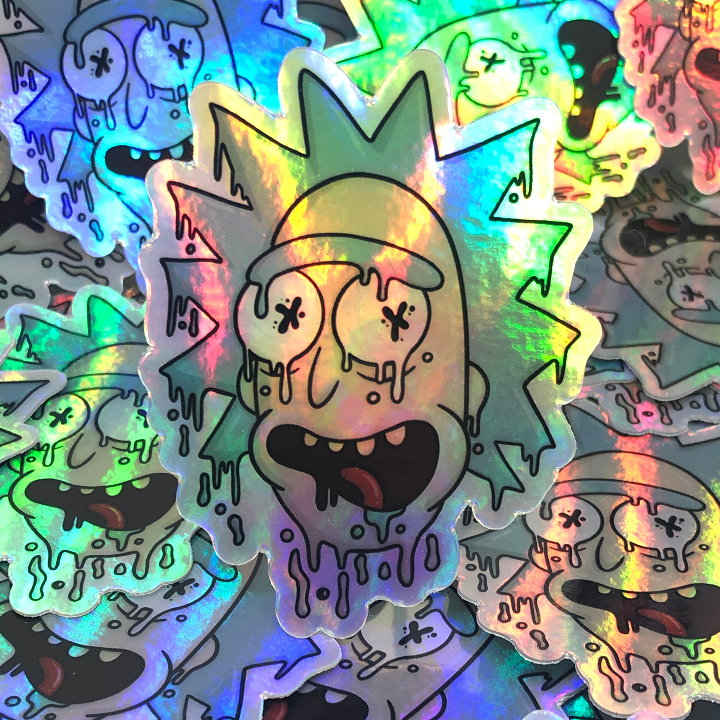 Melting Holographic Premium Vinyl Sticker Decal | Etsy