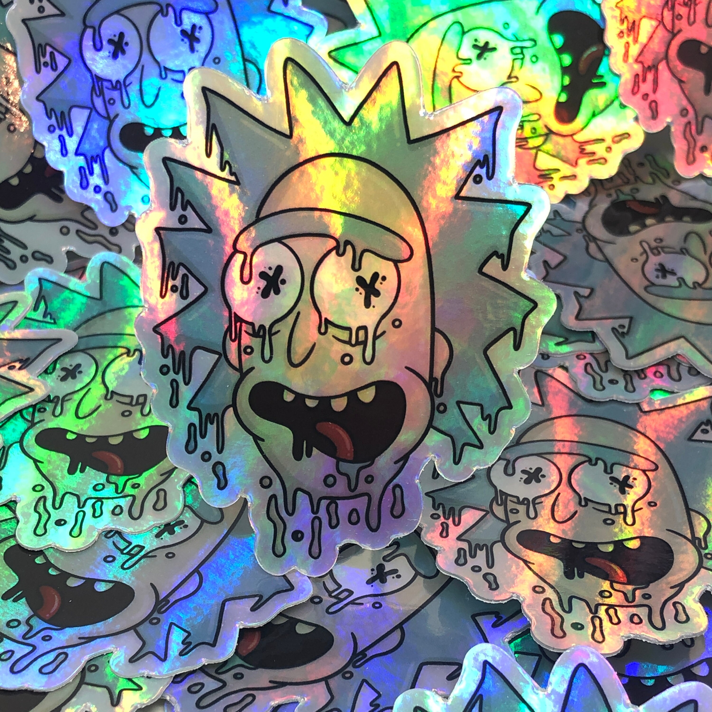 Melting Holographic Premium Vinyl Sticker Decal - Etsy