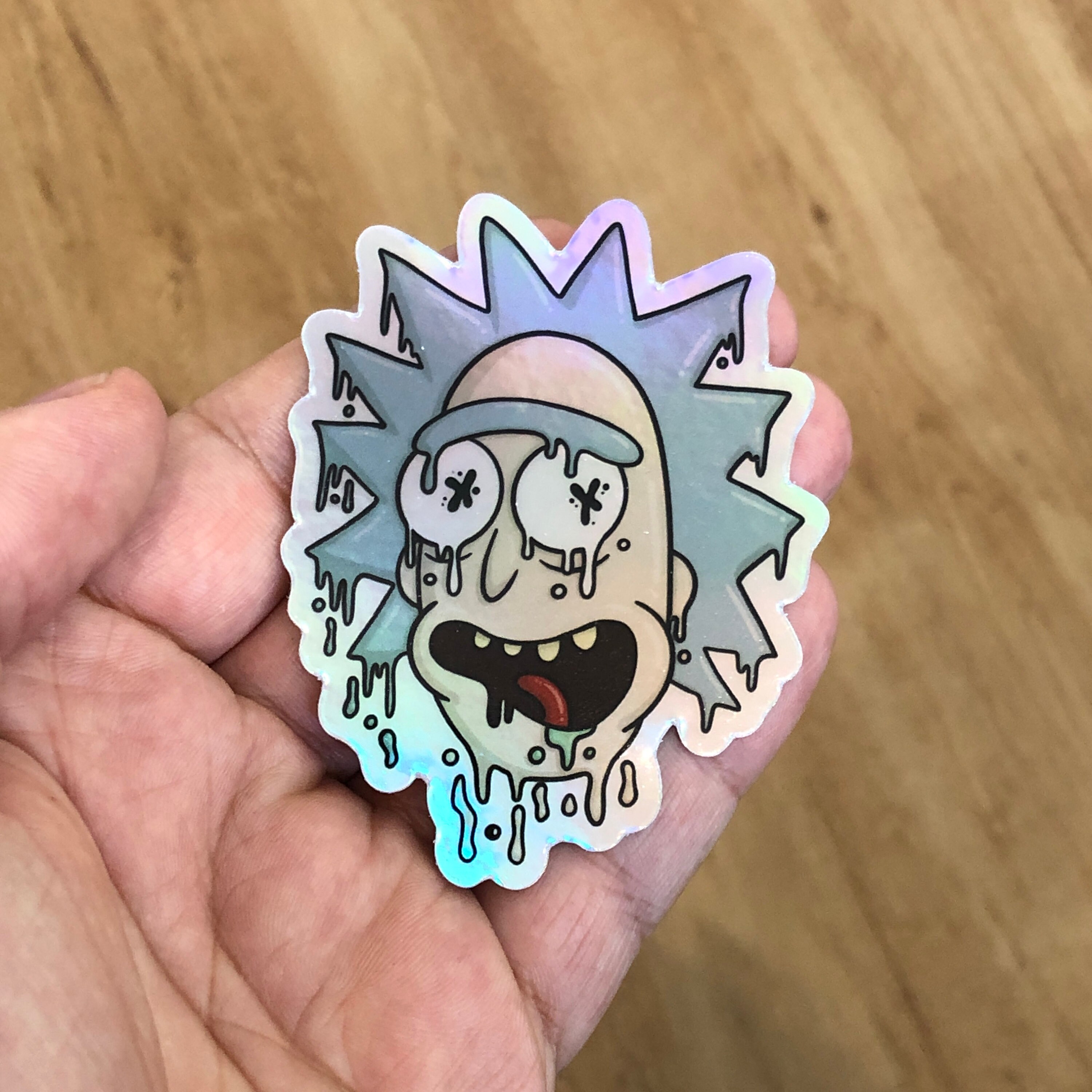 Melting Holographic Premium Vinyl Sticker Decal | Etsy