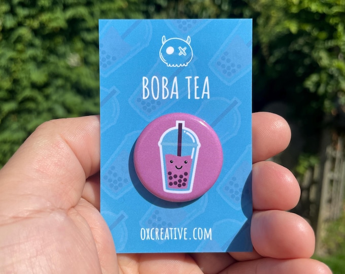 Boba Tea Pin – 32mm Button Badge - Etsy
