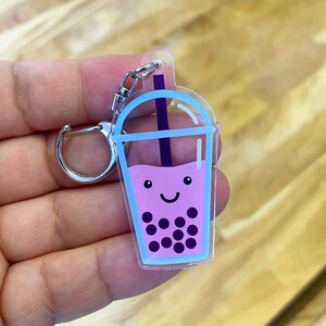 Cute Keyring Gift, Cute Keychain Gift, Bubble Tea, Boba Tea, Kawaii ...