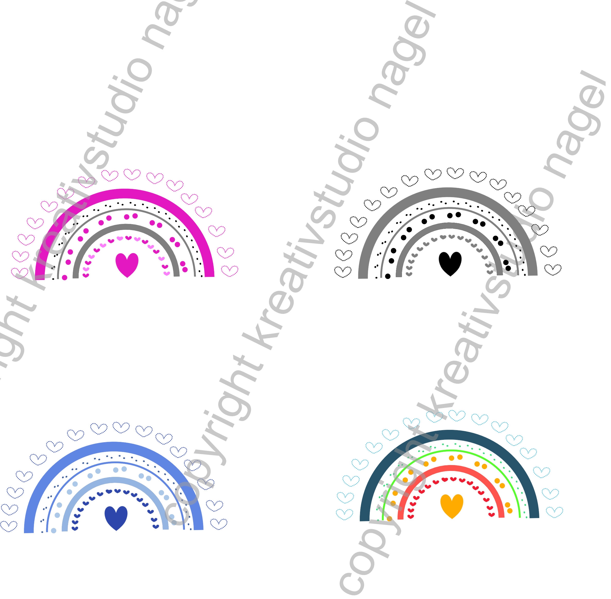 Regenbogen Plotterdatei Clipart png svg jpg pdf eps - Etsy Schweiz