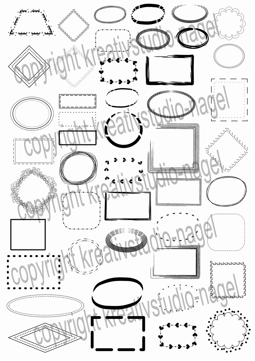 Clipart Plotter Files Frames Frames 828 - Etsy UK