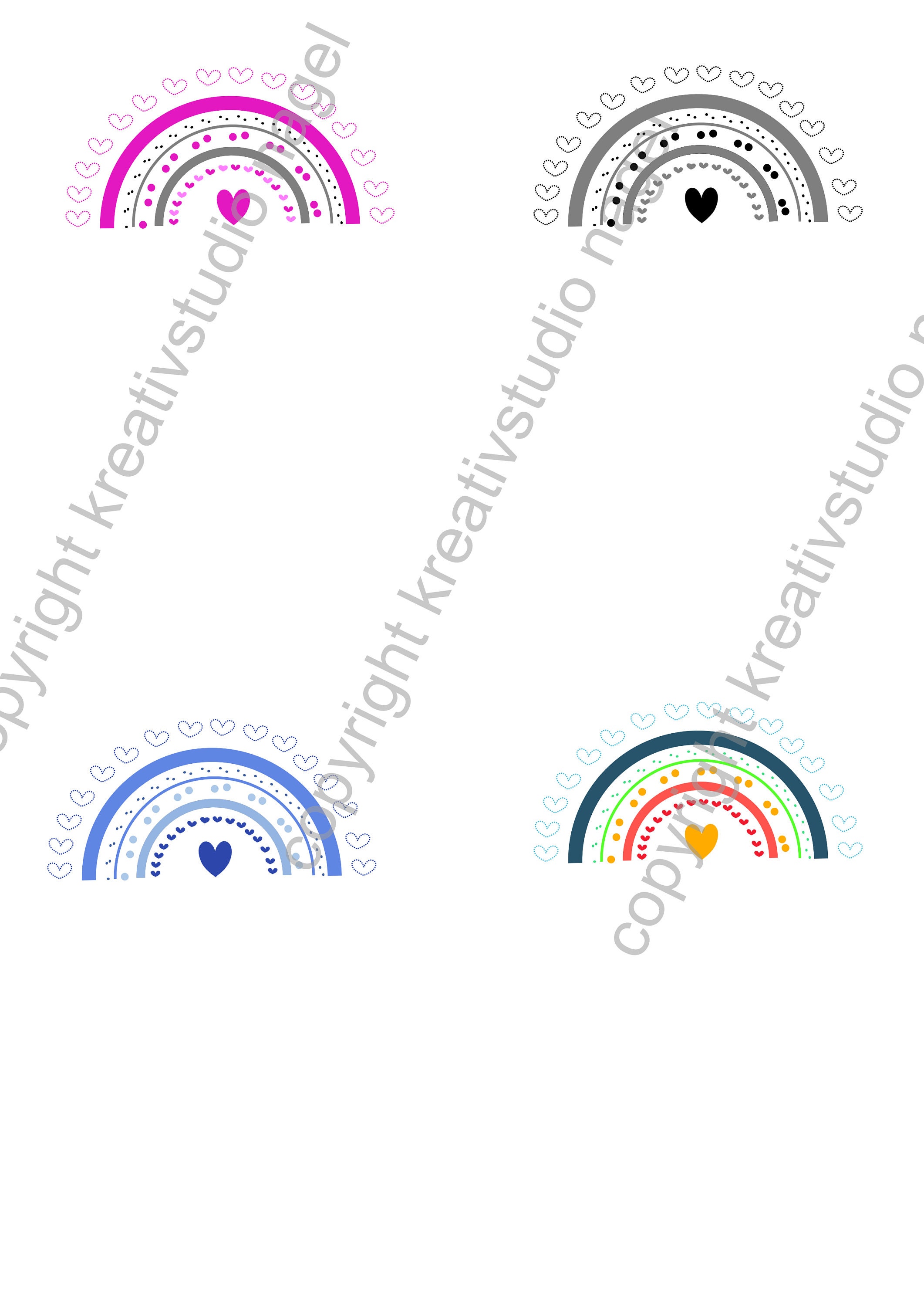 Regenbogen Plotterdatei Clipart Png Svg Jpg Pdf Eps - Etsy Canada