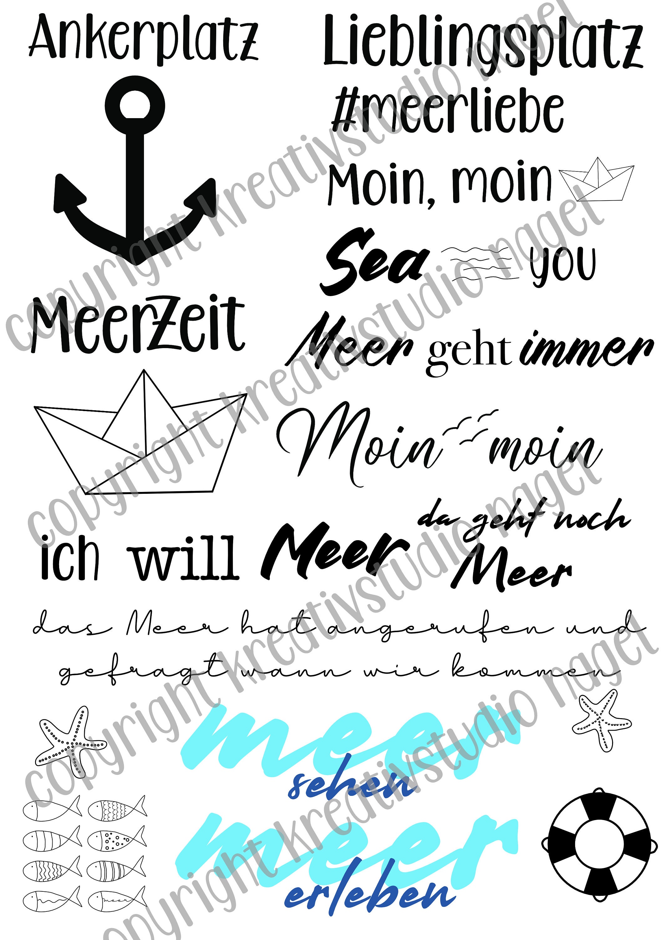 Plotterdatei Meer Maritim png jpg pdf - Etsy Schweiz