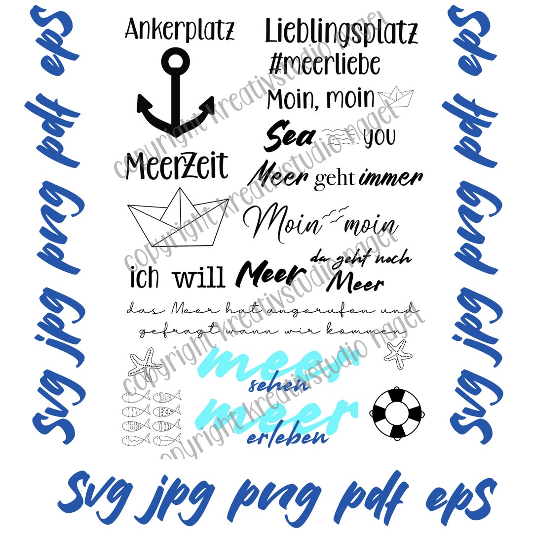 Plotterdatei Meer Maritim png jpg pdf - Etsy.de