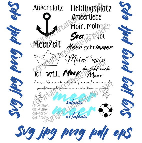 Plotterdatei Meer Maritim Png Svg Jpg Pdf Eps - Etsy UK