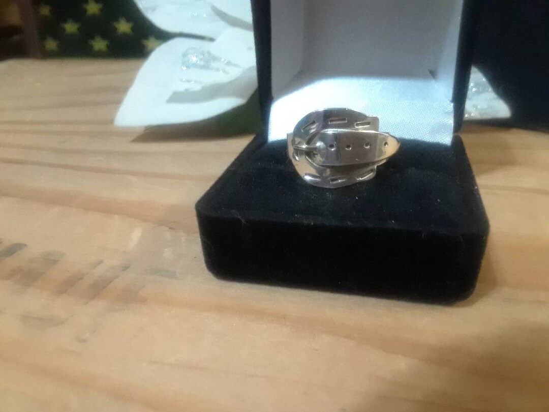 Silver Belt Buckle Ring - Etsy