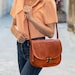 Brown Genuine Leather Crossbody Handbag for Women, Small Vintage Brown ...