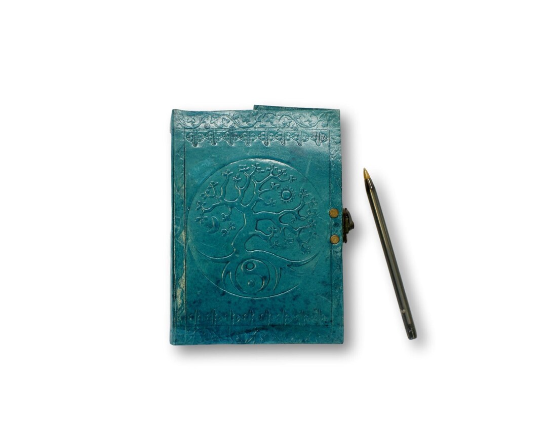 Blue Leather Notebook, Leather Travelers Notebook, Handmade Leather ...