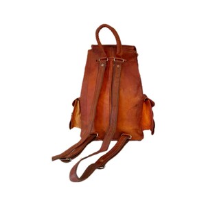 Cognac Leather Backpack Women, Handcrafted Brown Leather Backpack for ...