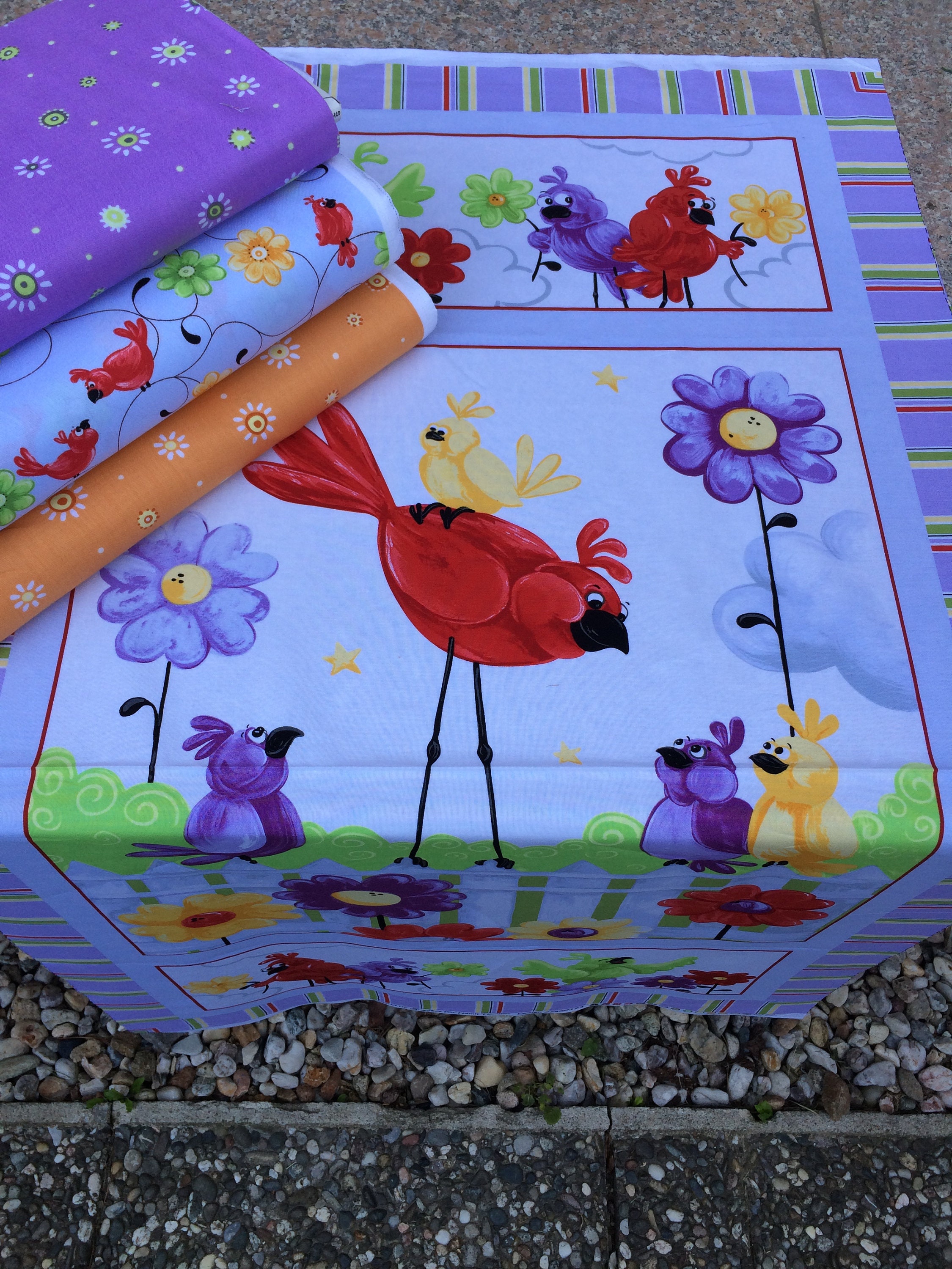 Patchworkstoff Panel Baumwollstoff Bird World of Susybee | Etsy