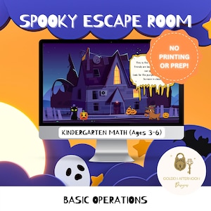 Preschool/kindergarten Spooky Digital Math Escape Room | for Teachers ...