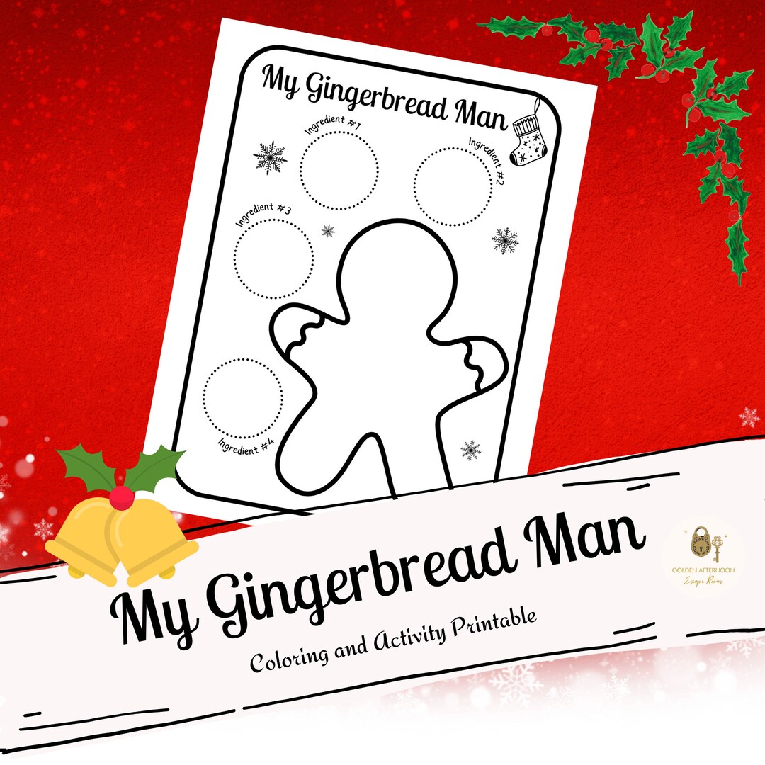 My Gingerbread Man Coloring & Activity Printable - Etsy