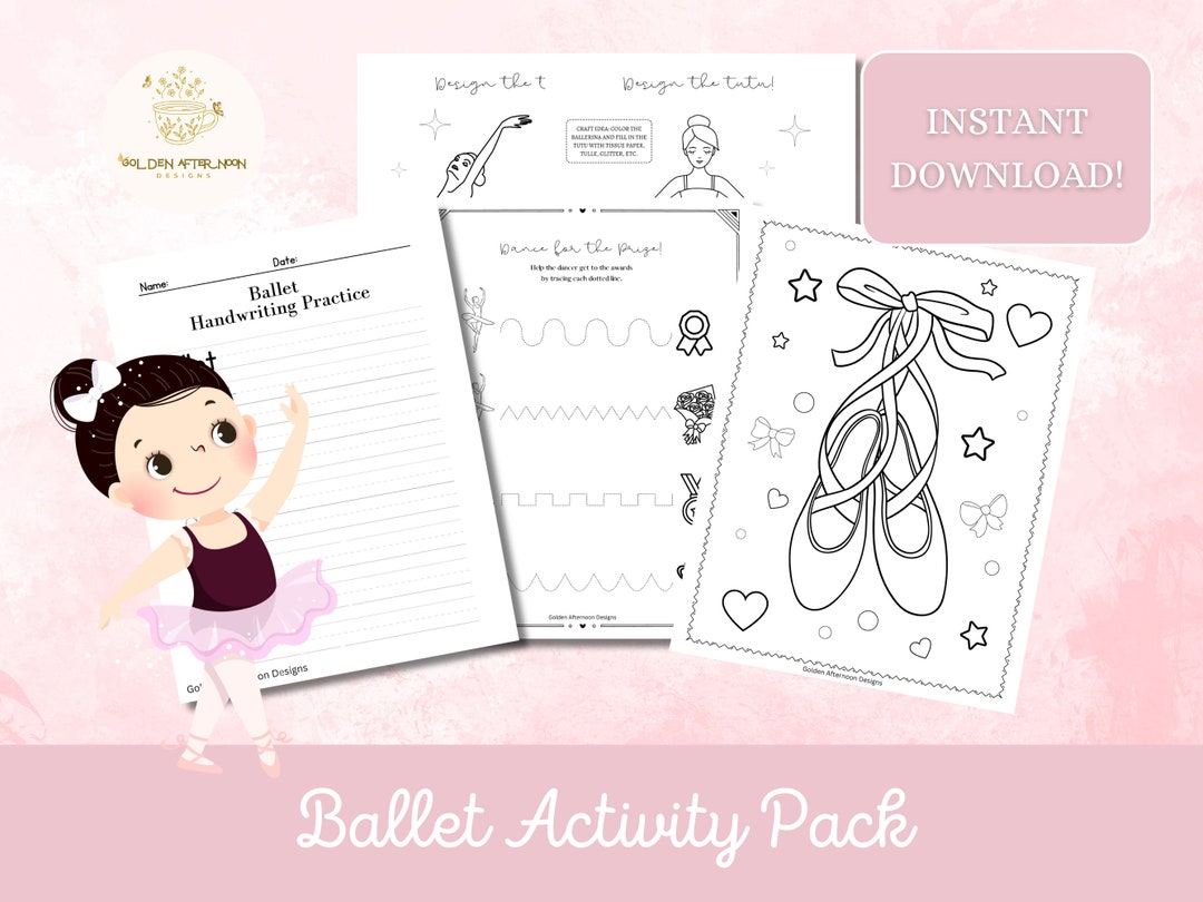 Ballet Dance Printable Activity Pack/girl Boy Ballet Dance Birthday ...