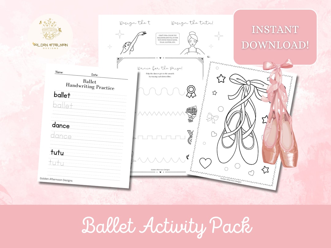 Ballet Dance Printable Activity Pack/girl Boy Ballet Dance Birthday ...