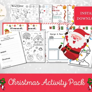 Christmas Worksheet Activity Bundle 32 Pages of Festive Fun for Kids ...