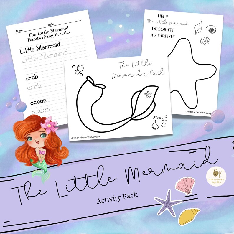 The Little Mermaid Printable Activity Pack Summer for Kids - Etsy