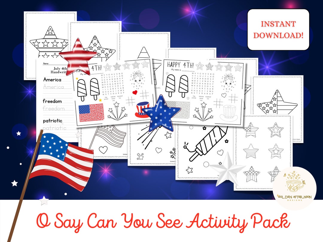 Set of 13 O Say Can You See July 4th Independence Day Patriotic ...