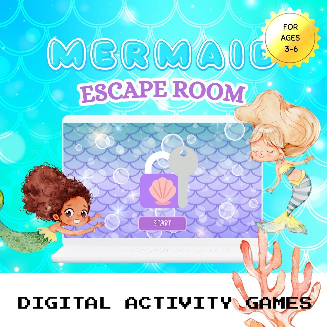 Mermaid Digital Math Escape Room for Preschool & Kindergarteners ...