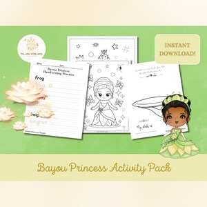 Tiana's Bayou Princess Activity Pack/handwriting Crafts - Etsy