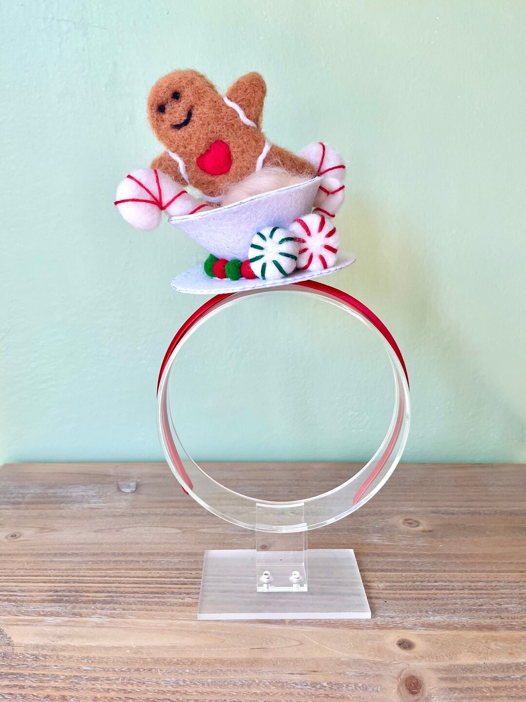 Christmas Costume Felted Teacup Headband Hair Accessory/gingerbread ...