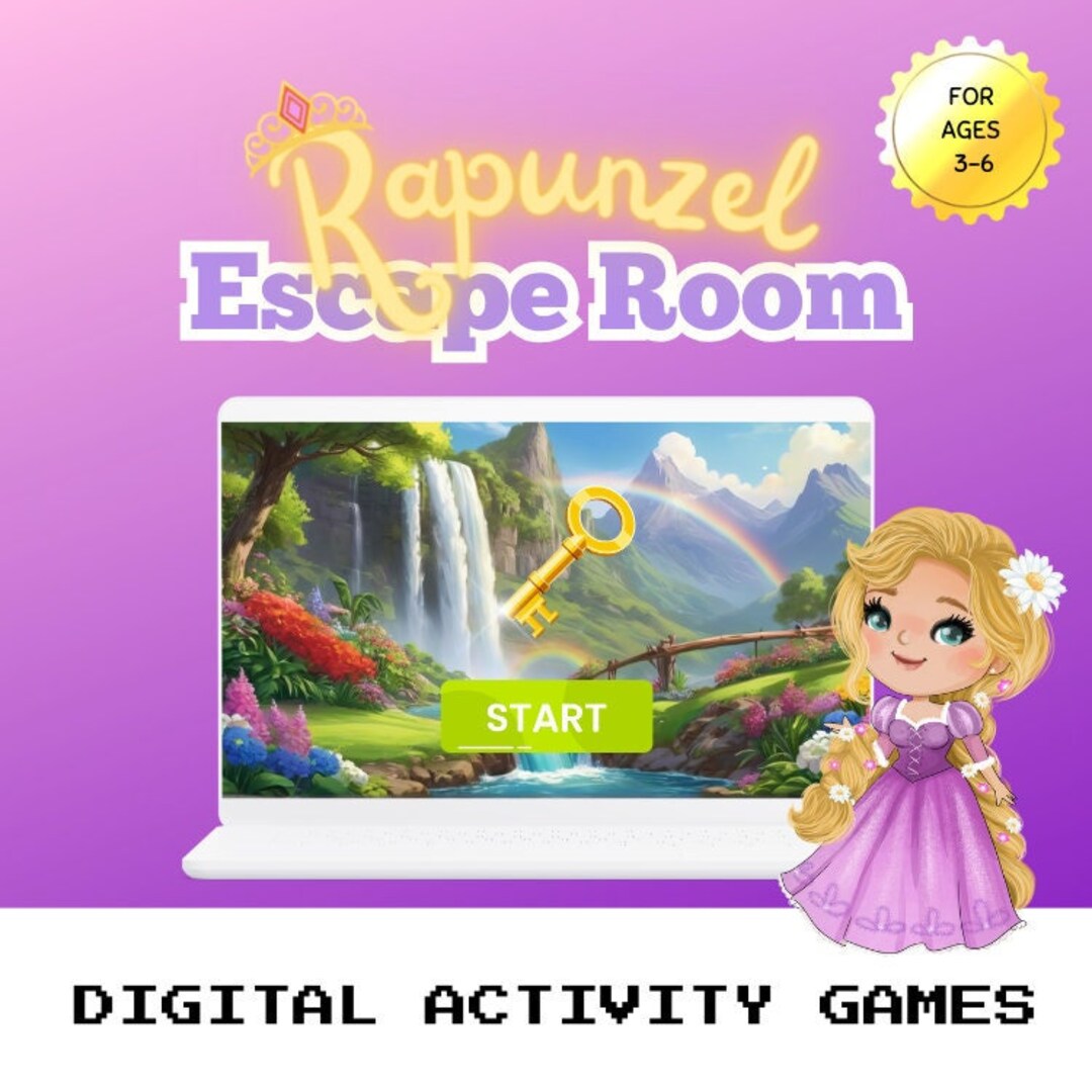 Rapunzel Digital Math Escape Room for Prek & Kindergarten/teachers Kids ...
