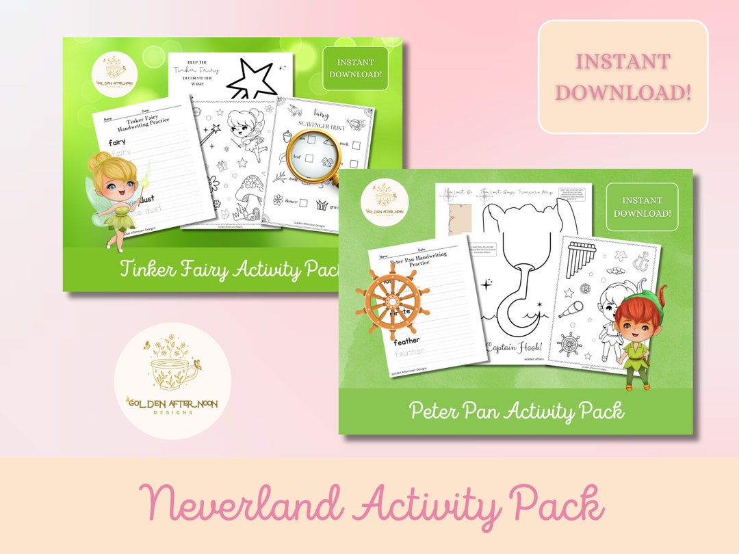 Neverland Printable Activity Pack Bundle/for Little Girl Boy Kids ...