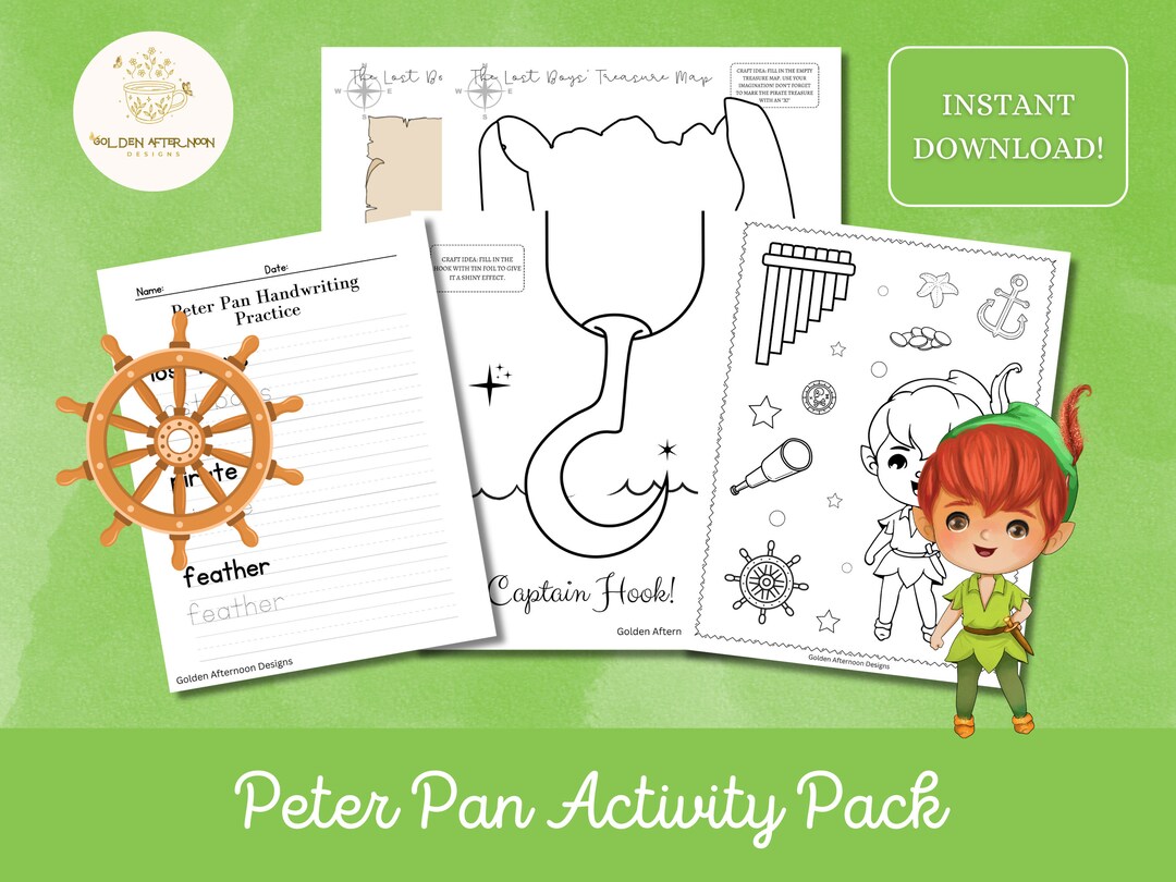 Peter Pan Printable Activity Pack | Pirate Adventure Worksheets Nature ...