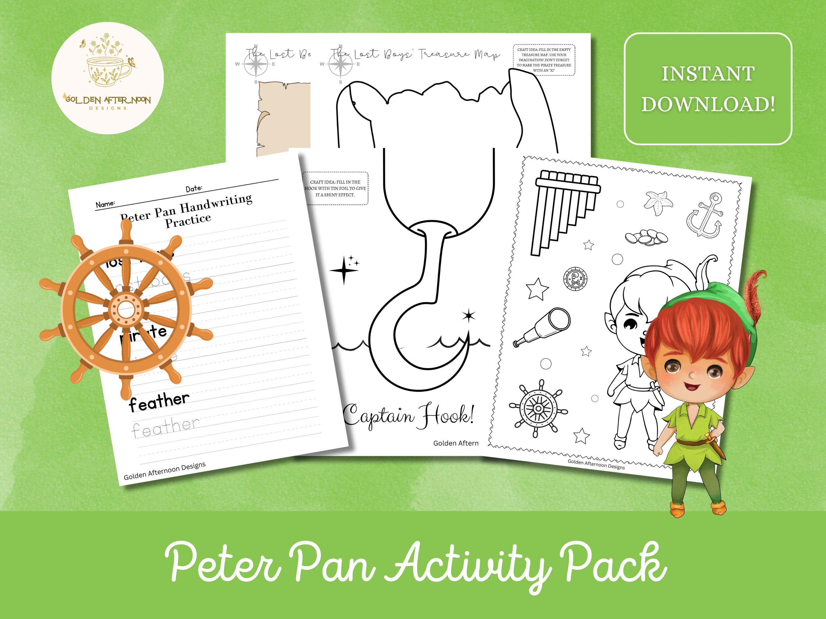 Peter Pan Printable Activity Pack | Pirate Adventure Worksheets Nature ...