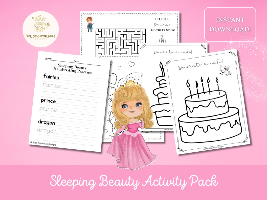Sleeping Beauty's Enchanted Activity Pack/handwriting & Crafts Princess ...