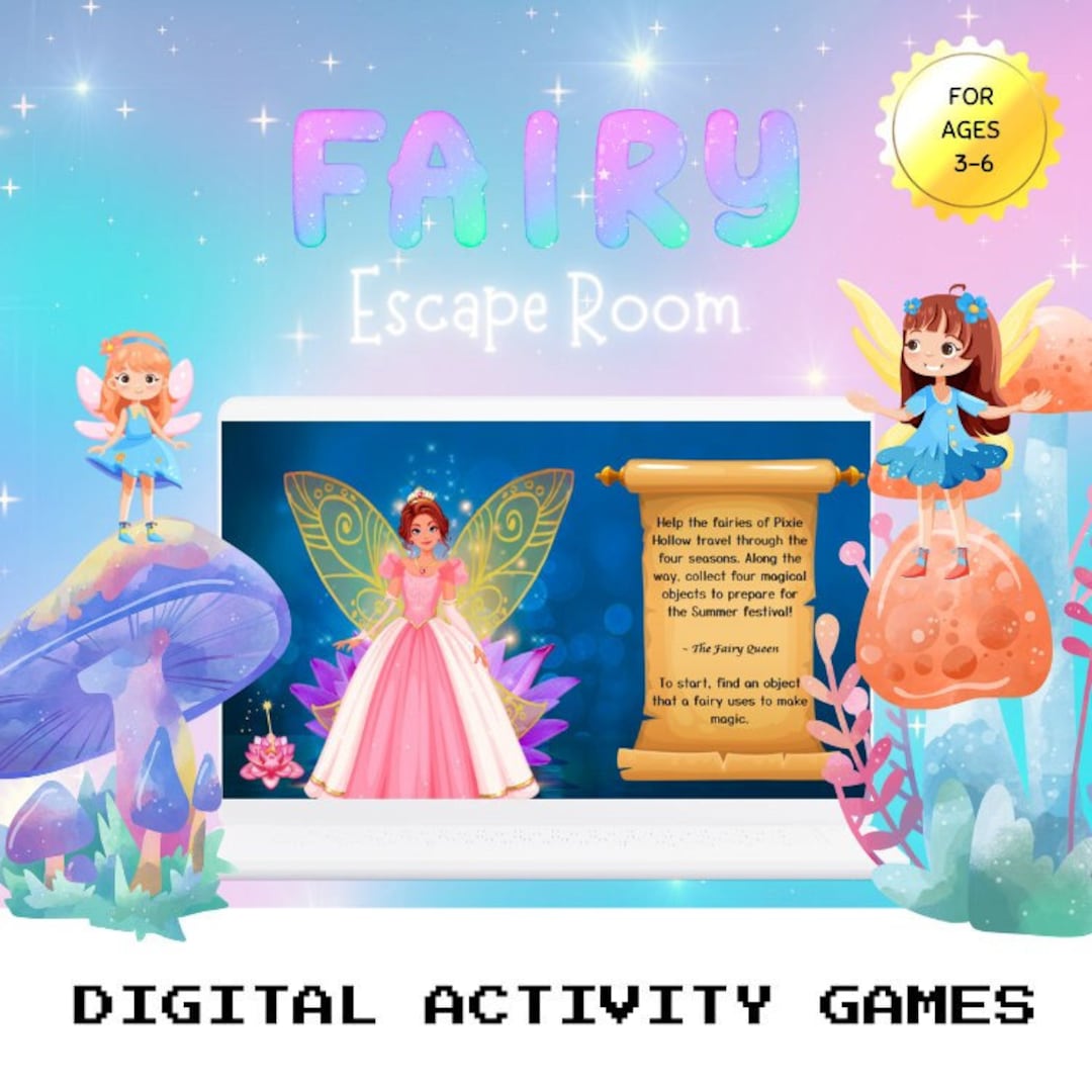 Fairy Digital Math Escape Room | for Kids Educational Fairy Party Game ...