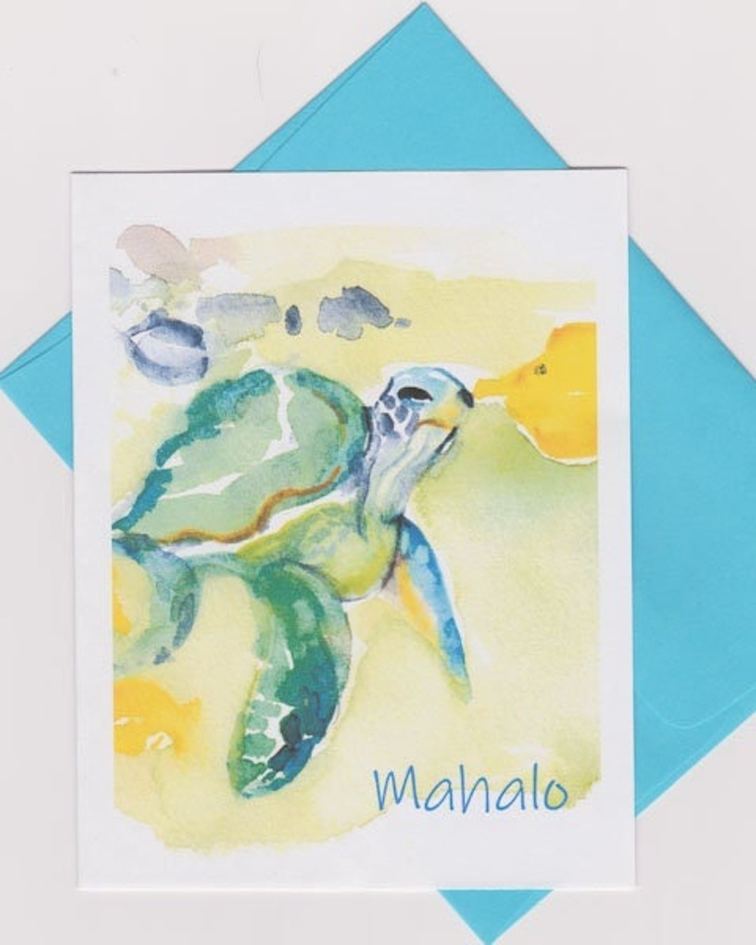 Hawaii Thank You the Honu and the Tang Giving a fish Kiss - Etsy