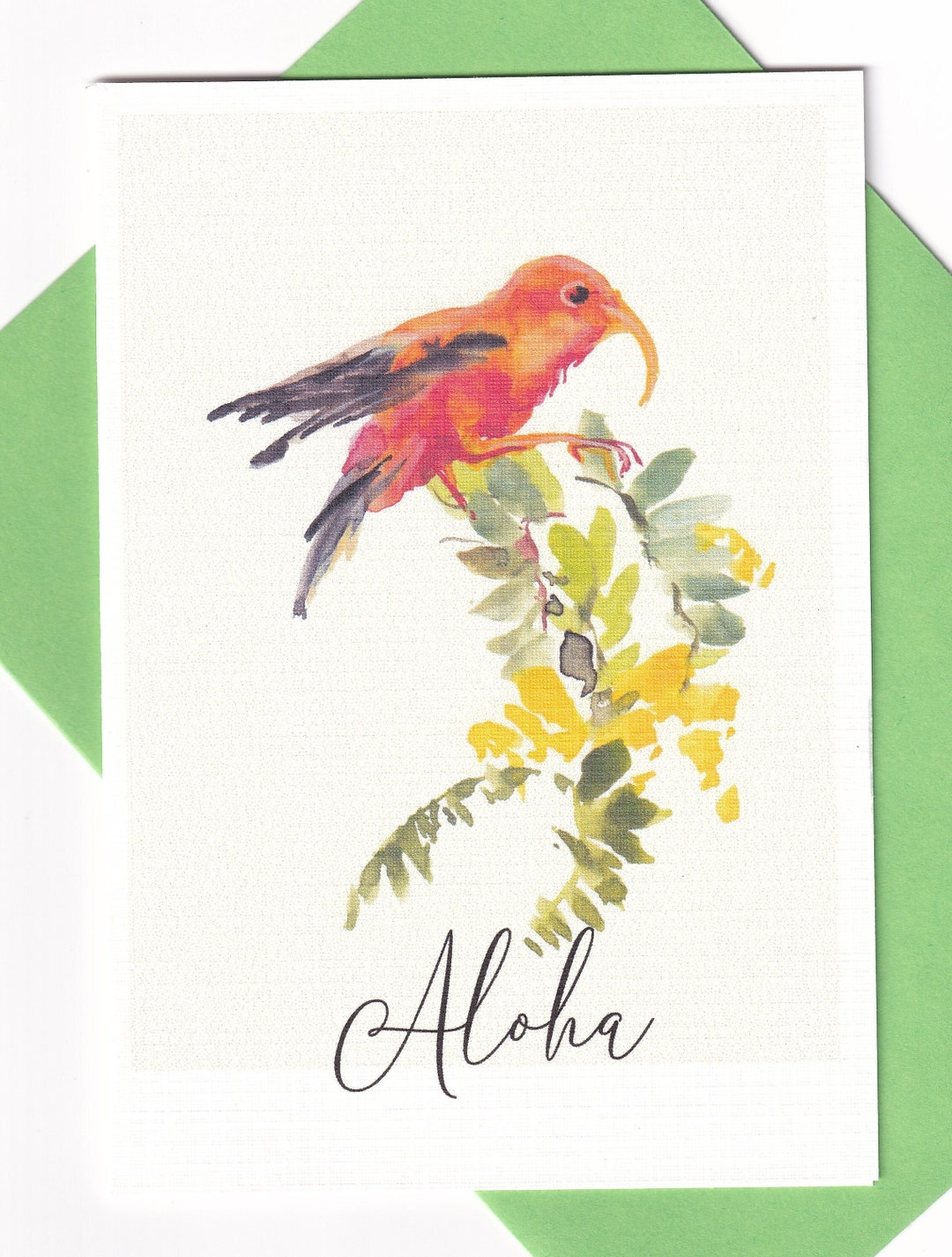 Aloha Hawaii Iiwi Bird Cards. Variety 4 Card Set Available in 2 Sizes ...