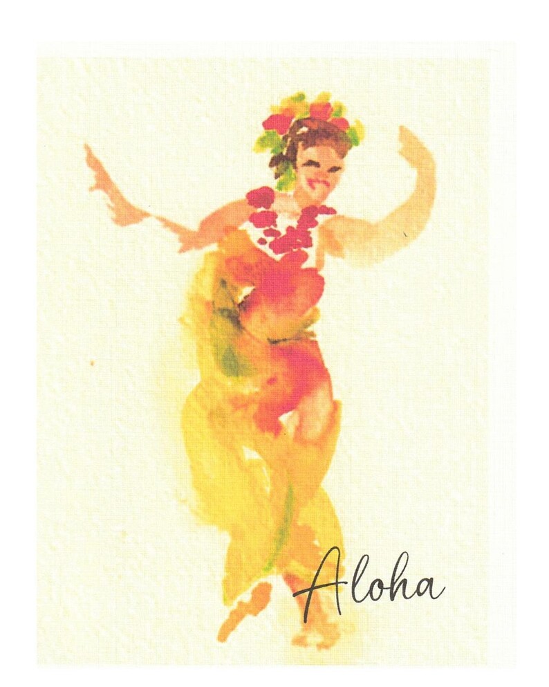 Hula Dancer 6 Different Cards. Hawaiian Aloha Art - Choose Your Own ...