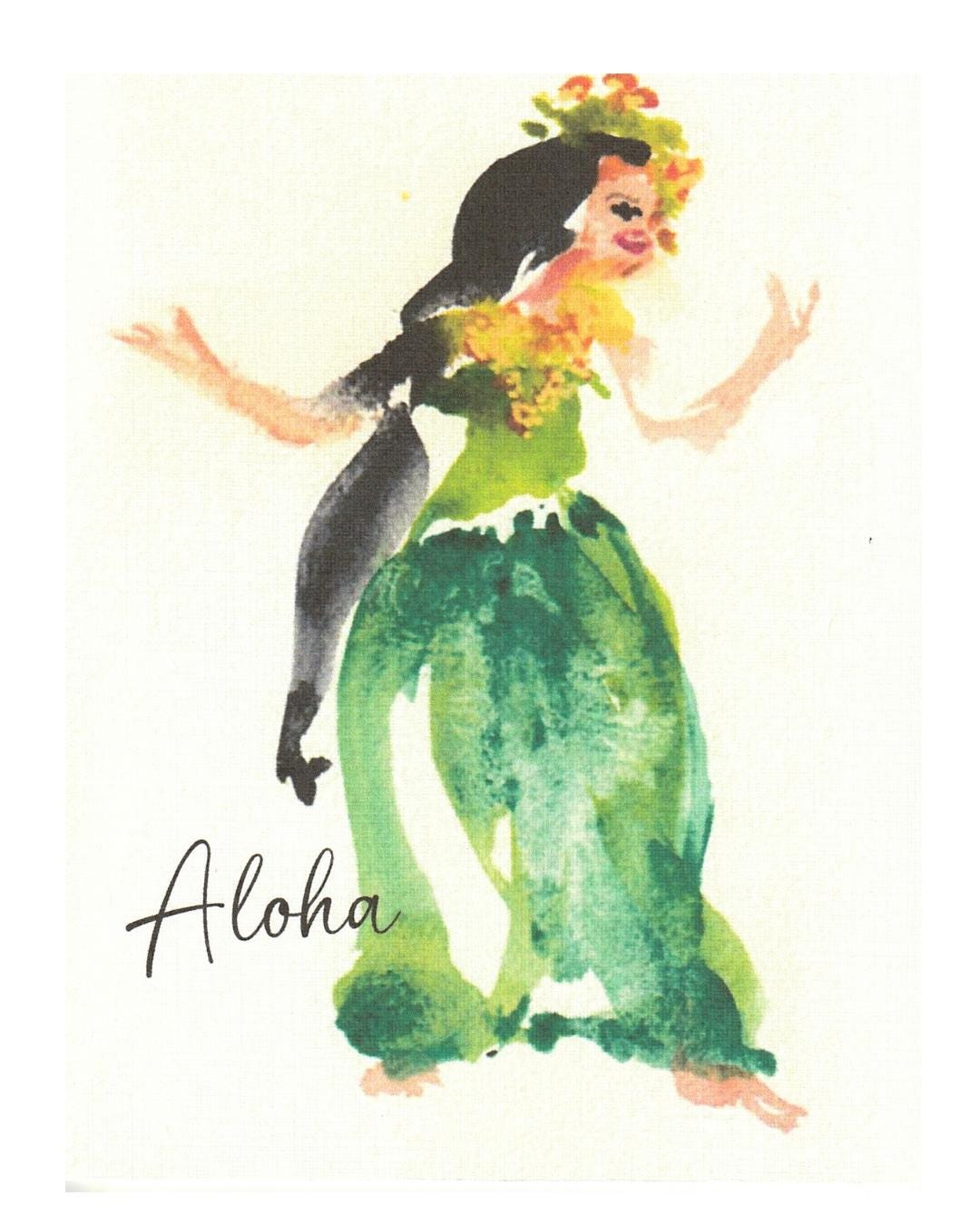 HULA! HULA! HULA! Hawaii Watercolor Cards. Choose Your Greeting: "aloha ...