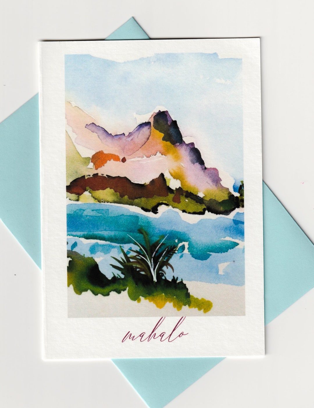 Watercolor Prints of Hawaii Places. CHOOSE Mahalo Aloha or - Etsy