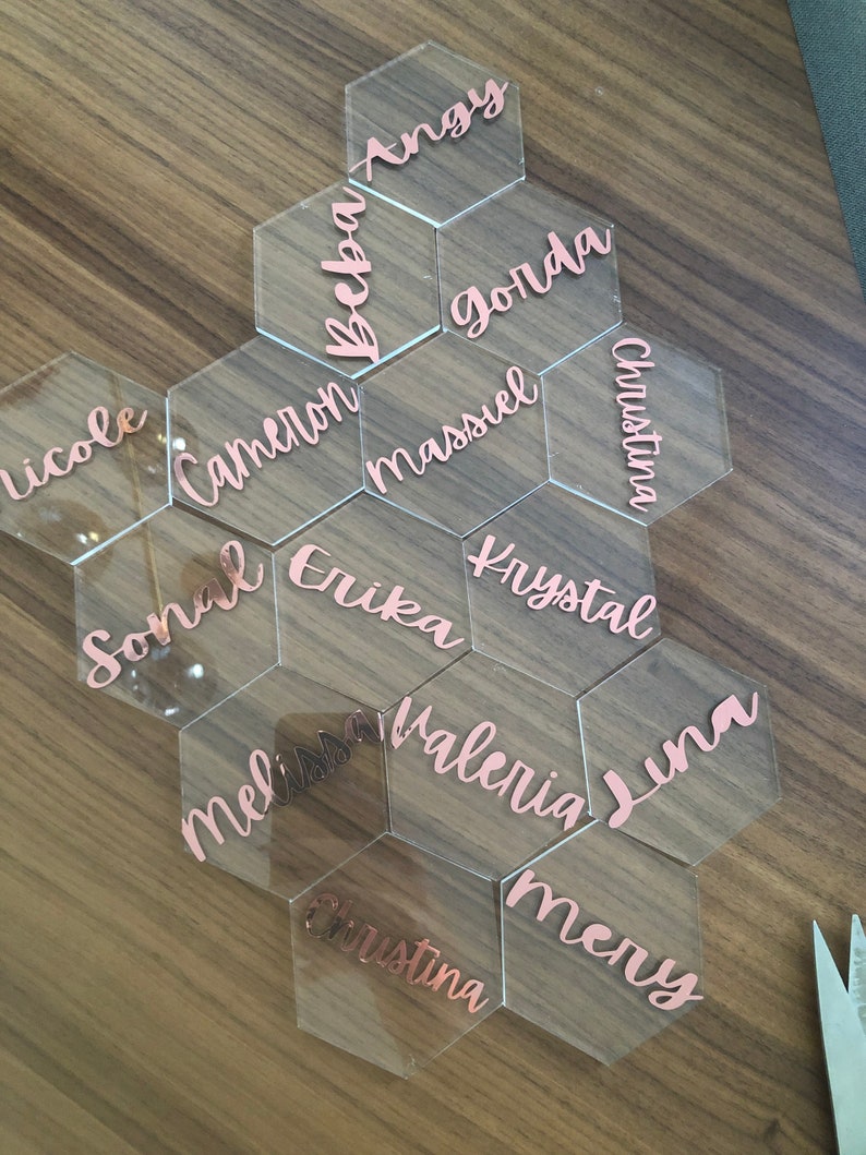 Set of 12 Acrylic Name Plates for Bridal Shower , Wedding - Etsy