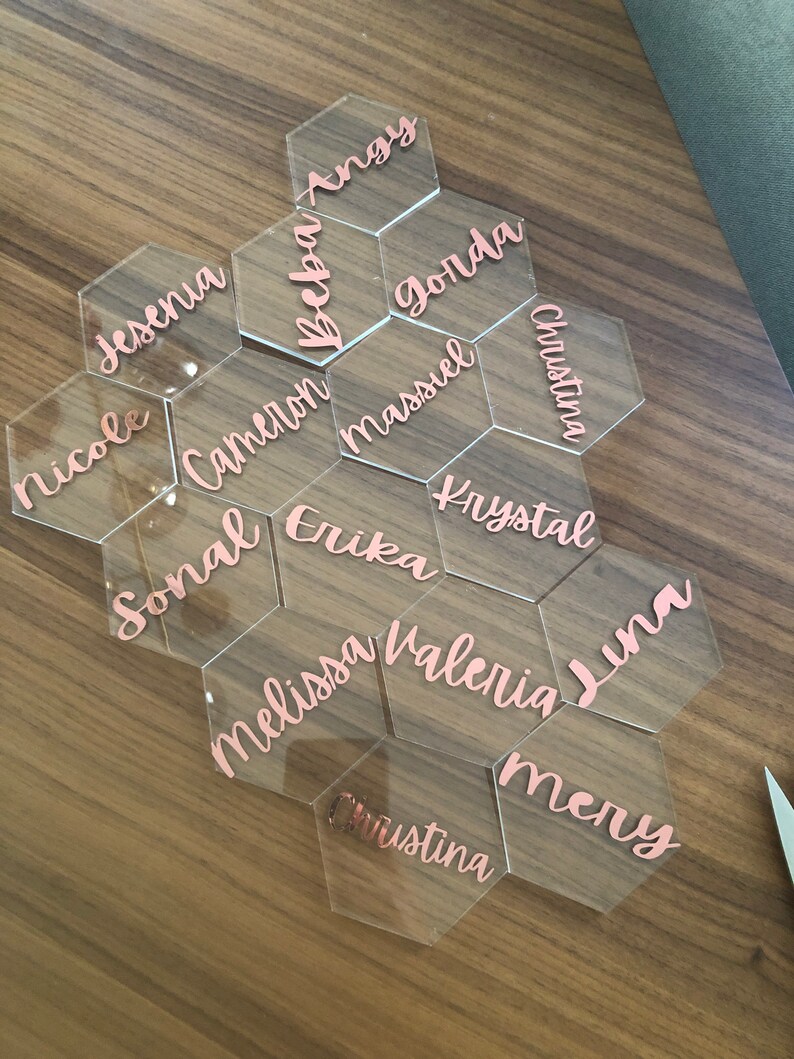 Set of 12 Acrylic Name Plates for Bridal Shower , Wedding - Etsy