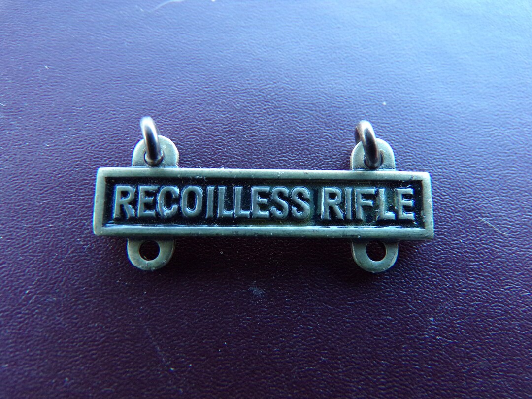 US Army Recoilless Rifle Bar Sterling Silver Badge Insignia Medal Pin ...