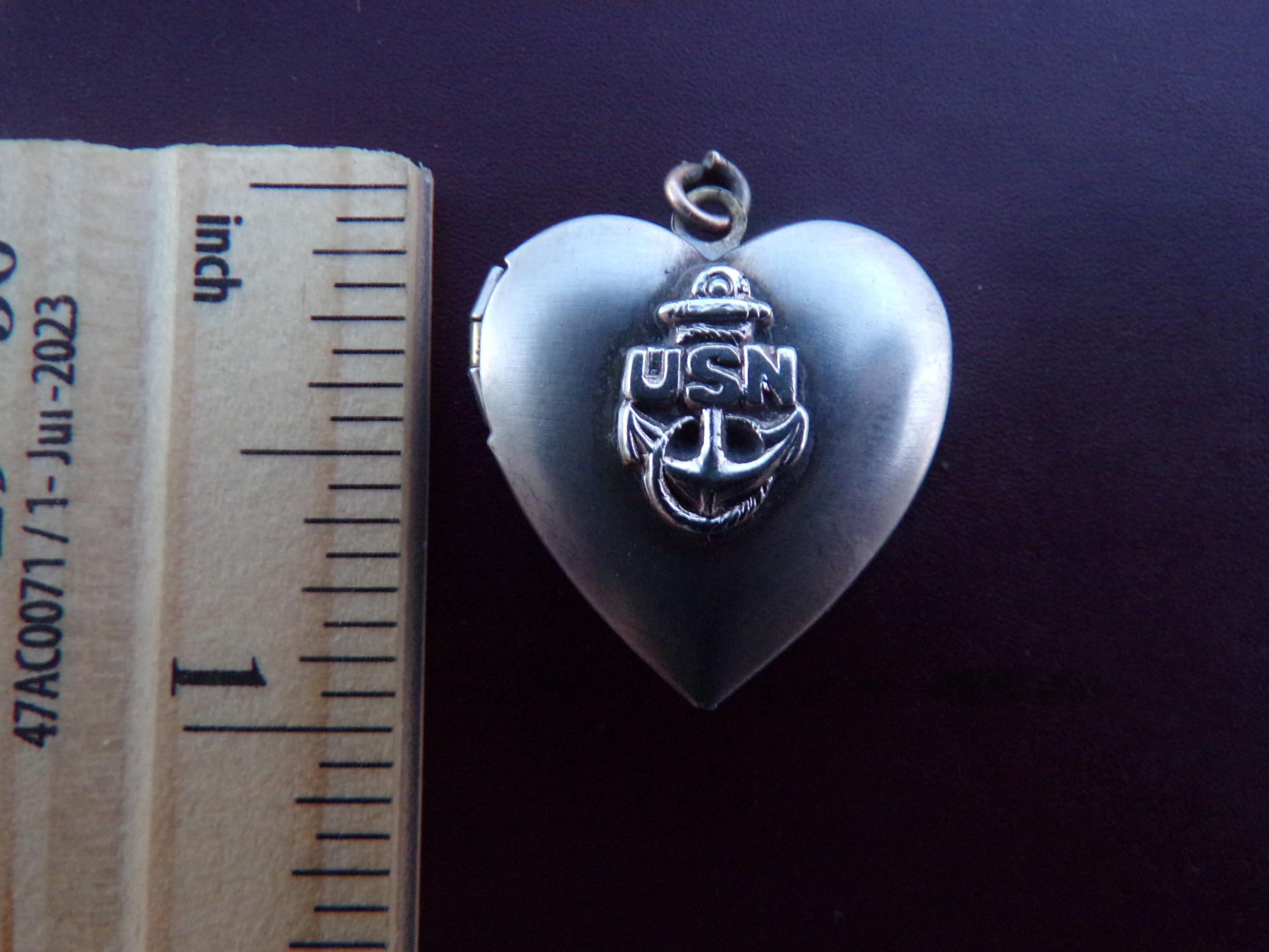 Vintage US Navy Petty Officer Sweetheart Picture Locket Necklace ...