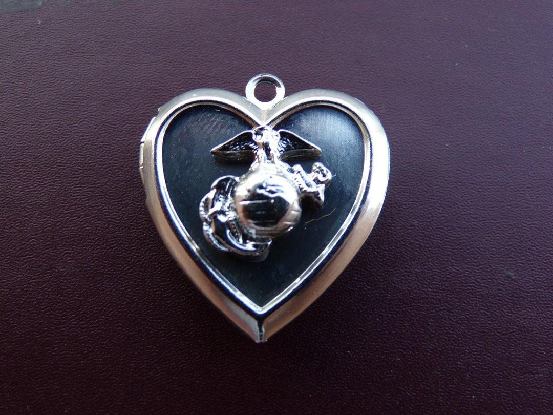 US Marine Corps Sweetheart Picture Locket Necklace Bracelet Eagle Globe ...