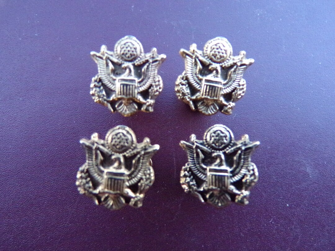 Vintage US Army Earrings Military Eagle Seal Officer Enlisted Earlobe ...