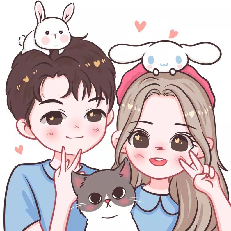 Custom Anime Portrait Cute Cartoon Anime Portrait | Etsy