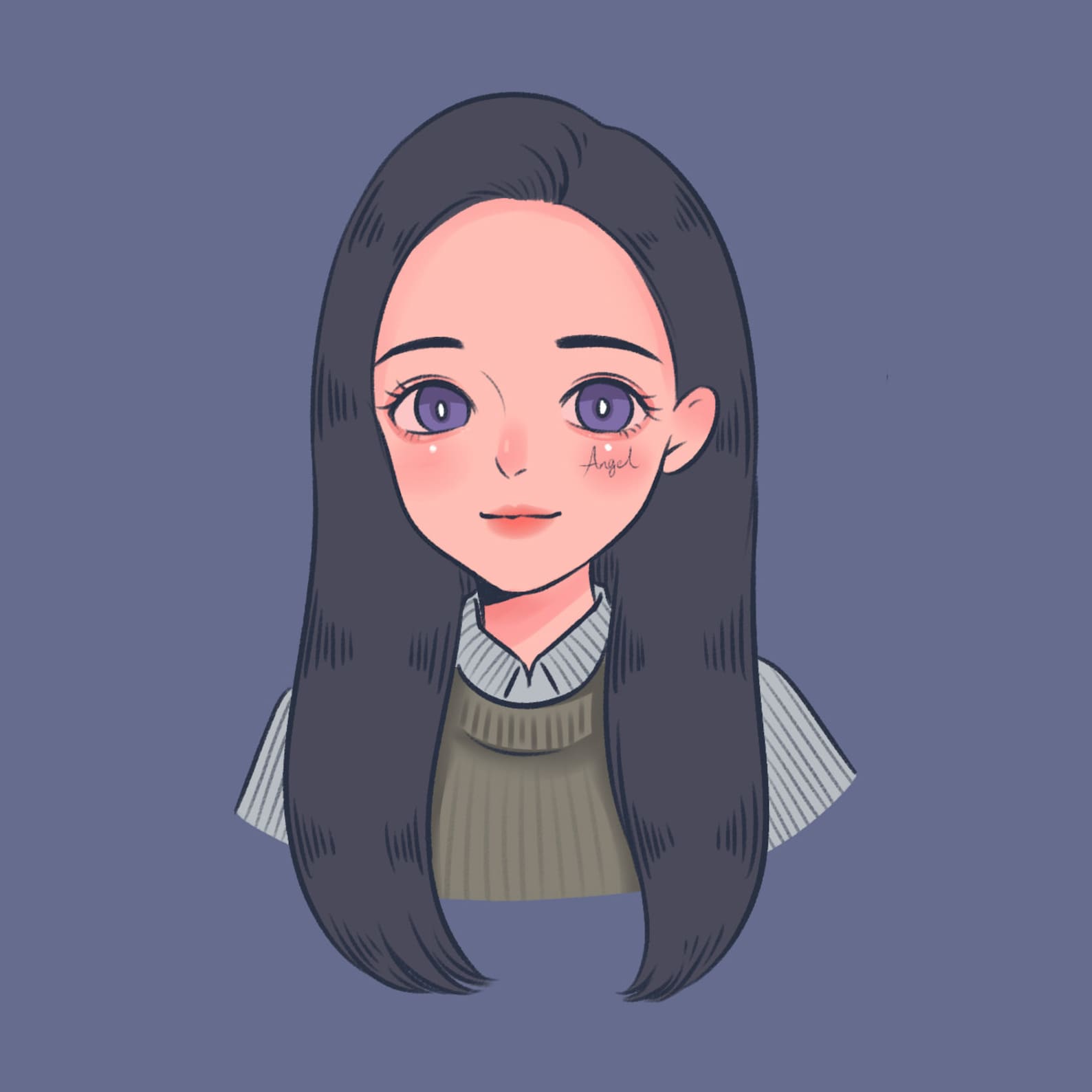 Anime Portrait Custom, Cute Style Illustration, Cartoon Portrait ...