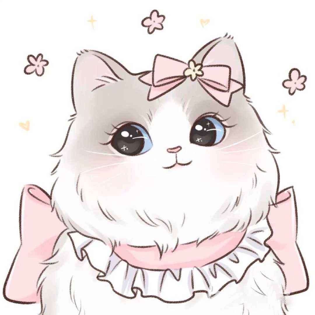 Custom Pet Portrait, Cute Chibi Cat Cartoon From Photo, Kawaii Anime ...