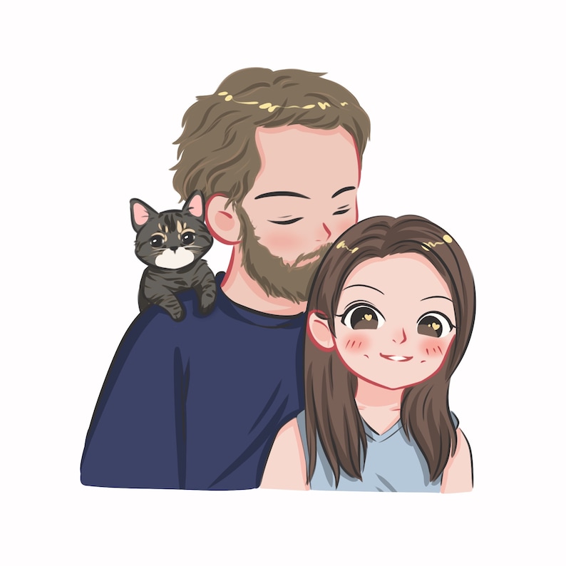 Custom Anime Portrait Cute Cartoon Anime Portrait | Etsy